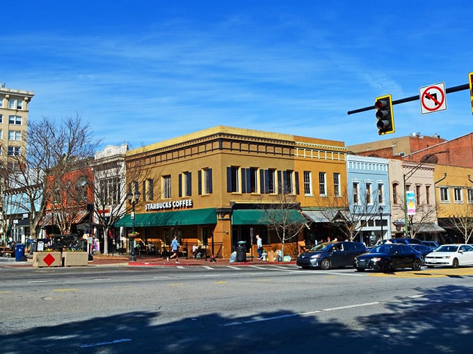Downtown Athens buzzes with energy where historic charm meets college-town cool. Starbucks anchors a corner where memories are made daily.