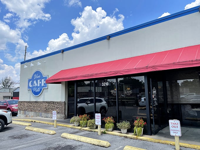 Blue Plate Cafe (Huntsville): The classic blue and red exterior promises what every good diner should - comfort food that hugs your soul from the inside.