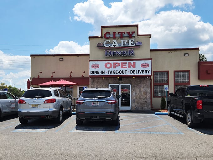 City Cafe Diner's classic storefront promises comfort food that'll make your cardiologist wince and your taste buds dance.