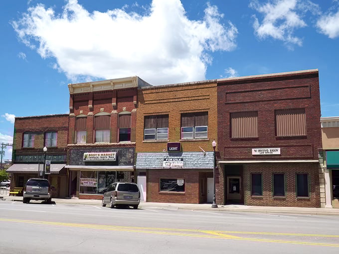 Historic brick storefronts in Emporia whisper tales of simpler times, when neighbors knew each other's coffee orders by heart.
