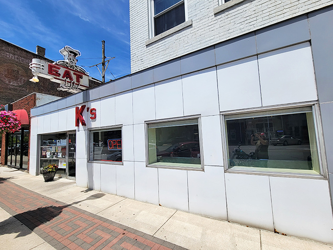 K's Hamburger Shop: That vintage "EAT" sign isn't lying &ndash; this Troy institution has been satisfying hungry Ohioans with no-nonsense burgers for generations.