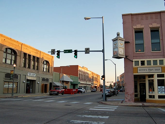 Historic Lake Charles downtown captures that perfect small-town vibe where your dollar stretches like grandma's homemade taffy.