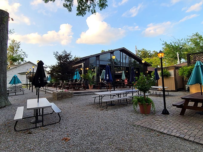 Mike Linnig's outdoor paradise &ndash; where picnic tables and blue umbrellas create the perfect backdrop for Louisville's favorite fish fry.