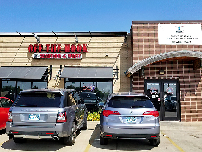 Off The Hook's storefront might be humble, but inside awaits seafood that'll make you question Oklahoma's landlocked status!