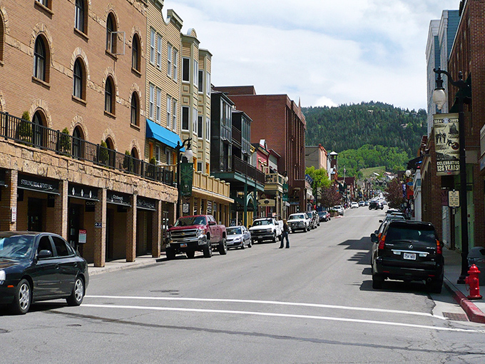 Park City's Main Street looks like a movie set come to life, with colorful buildings nestled against mountain backdrops.