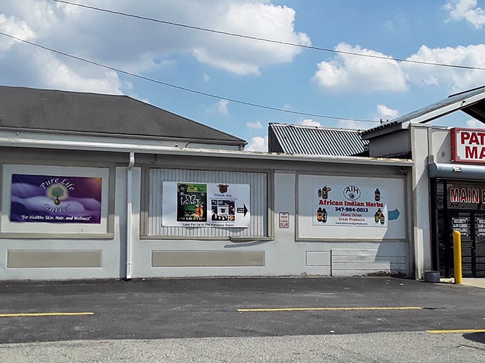 The unassuming exterior of Patapsco Flea Market hides a world of treasures inside—like finding the Hope Diamond at a yard sale!