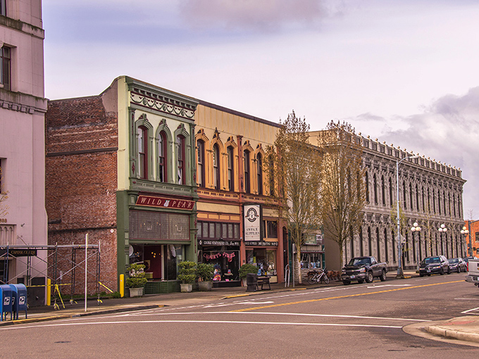 Historic brick buildings line Salem's downtown streets, where Oregon's capital balances small-town charm with big-city conveniences. Time seems to slow down here.