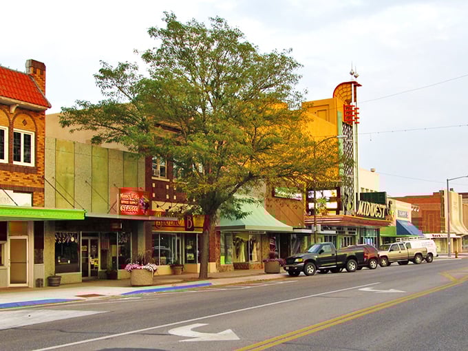 Downtown Scottsbluff's historic main street looks like a Norman Rockwell painting come to life, with its classic brick buildings and small-town charm.