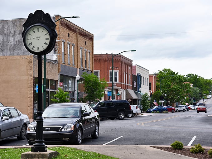 Downtown Siloam Springs, where the clock doesn't just tell time&mdash;it measures conversations between neighbors on these historic streets.