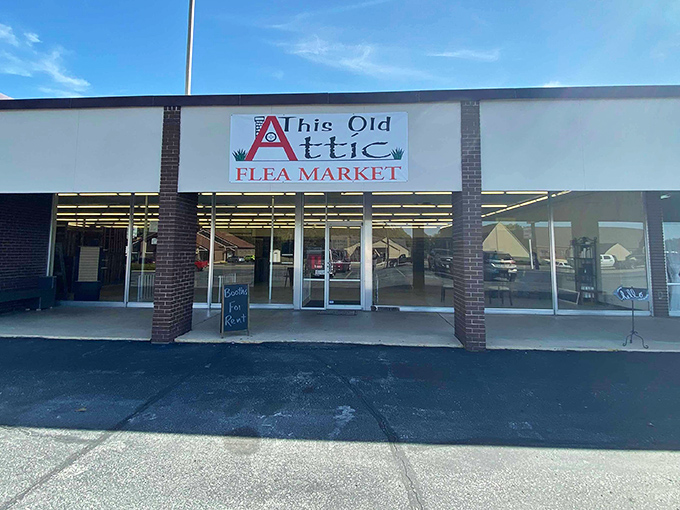 The unassuming storefront of This Old Attic hides a wonderland of treasures inside. Like finding Narnia in a shopping center!