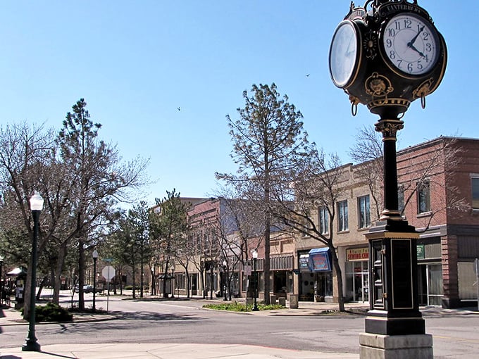Downtown Twin Falls charms with its classic brick buildings and vintage street clock &ndash; small-town Idaho at its most picturesque.