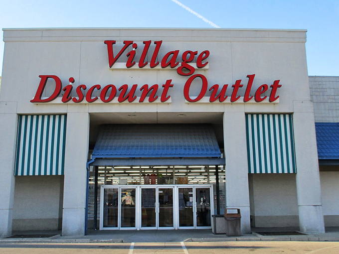 Village Discount Outlet's iconic storefront promises treasure hunting on an epic scale. Like a department store where everything has a story to tell!