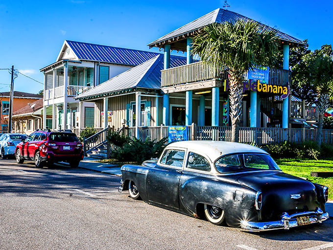 Classic cars and colorful buildings &ndash; Bay St. Louis looks like a postcard from a more affordable era.