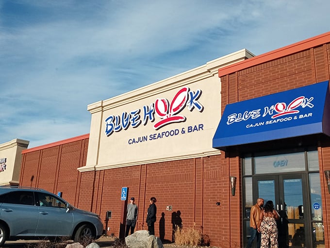 The brick-and-blue exterior might be simple, but inside, Blue Hook's seafood boils are anything but ordinary.