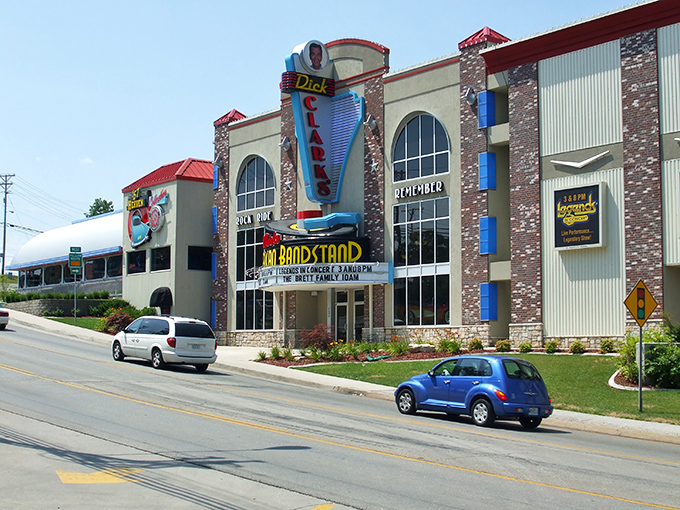 The Dick Clark American Bandstand Theater stands tall in Branson, a dazzling reminder that retirement doesn't mean the music stops&mdash;it just gets better seats!