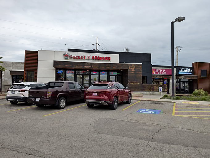 Bucket O' Crawfish's modern-rustic exterior hides a world of Cajun seafood delights. Prepare for a deliciously messy adventure!