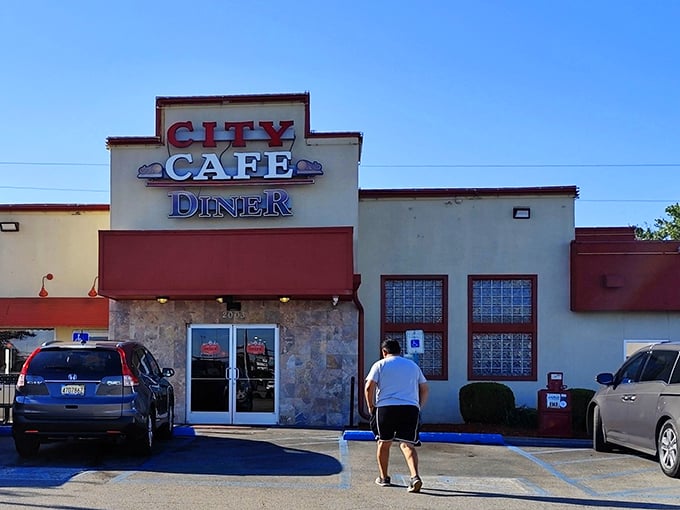 The neon "OPEN" sign at City Cafe Diner isn't just an invitation&mdash;it's a beacon for breakfast lovers seeking refuge from sad cereal.