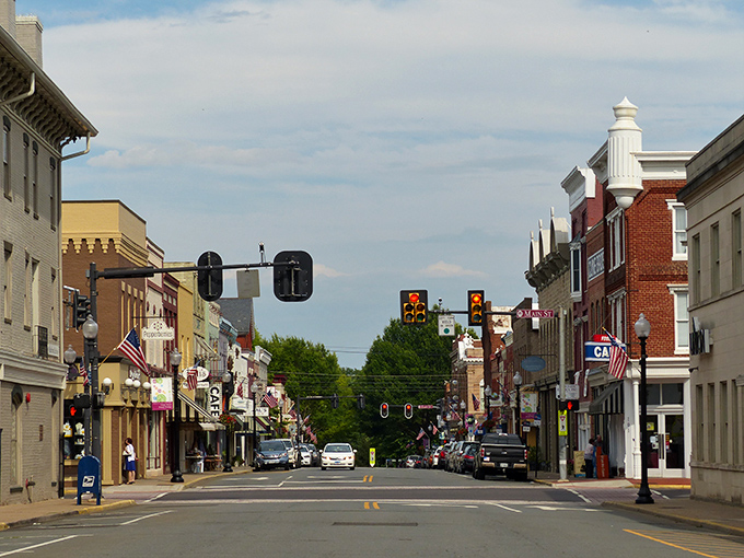 Downtown Culpeper's rainbow of historic buildings creates the kind of street where errands somehow turn into social events.