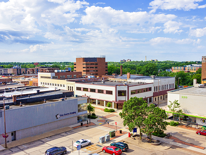 Wide streets and classic storefronts make Eau Claire's downtown feel like a Norman Rockwell painting come to life.