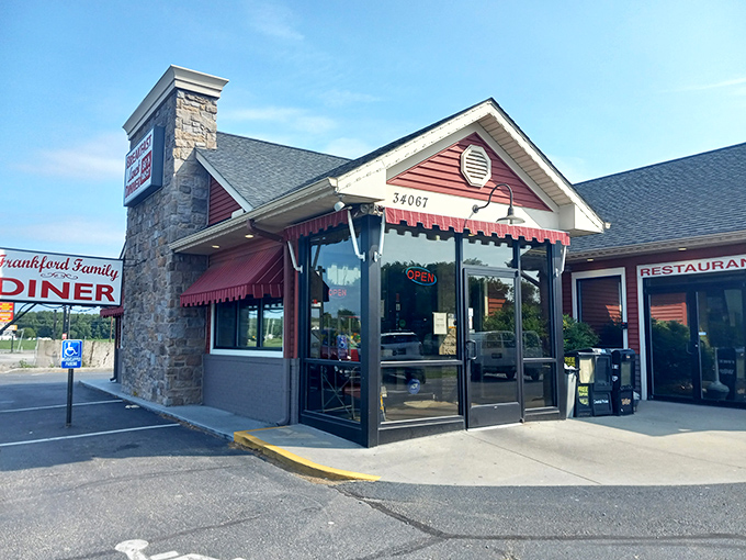 That classic "OPEN" sign in the window might as well say "Yes, we have the pancakes your diet keeps warning you about."