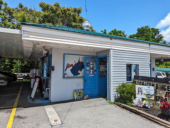 Simple white siding, classic signage, and a promise of burgers that'll make you forget your name. Jim's doesn't need fancy&mdash;it has flavor.