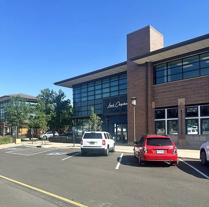 Law's Chophouse (daytime exterior): "Modern brick, clean lines, and inside? Steaks that would make even the most dedicated vegetarian question their life choices."