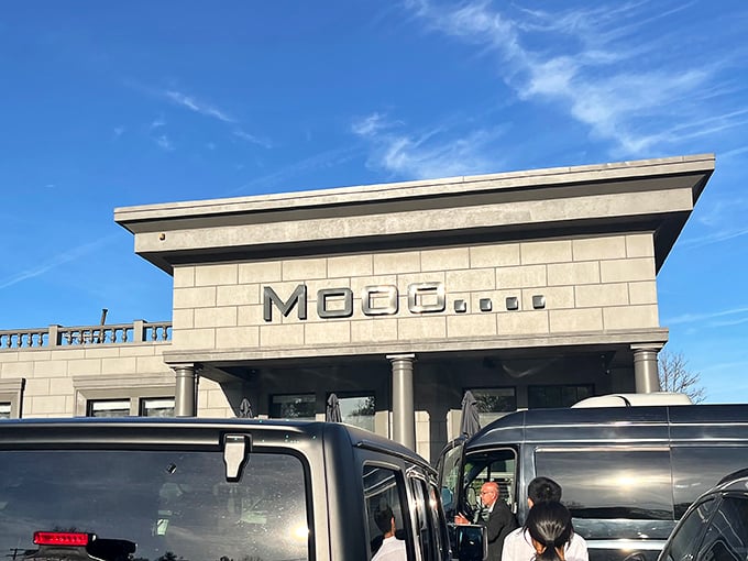 When a restaurant needs this much parking, you know the steaks are worth the drive from three towns over.