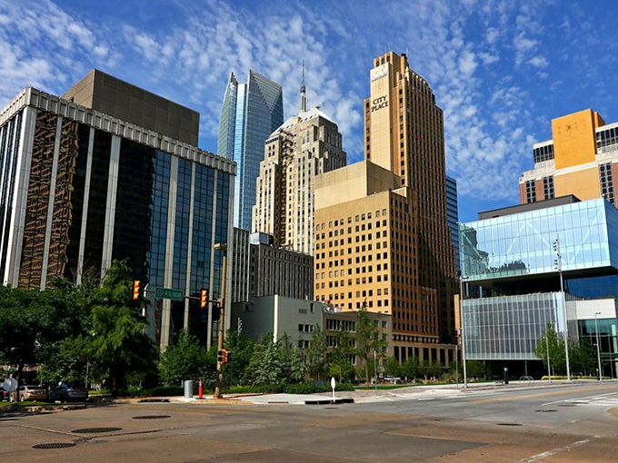Modern apartments nestled among historic buildings in OKC. The perfect blend of old-world charm and new-world convenience for budget-conscious retirees.