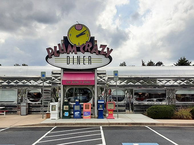 Gleaming silver and retro charm! This diner looks like it rolled straight out of "American Graffiti" and parked permanently in Westminster.