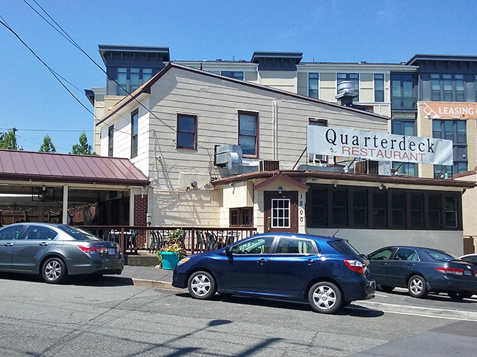 Paper-covered tables and wooden mallets await at Quarterdeck&mdash;nature's way of saying "prepare for delicious crab carnage!"