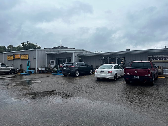 Rain or shine, the Rusty Rooster welcomes bargain hunters. That parking lot has seen more treasure seekers than Indiana Jones' travel agent.