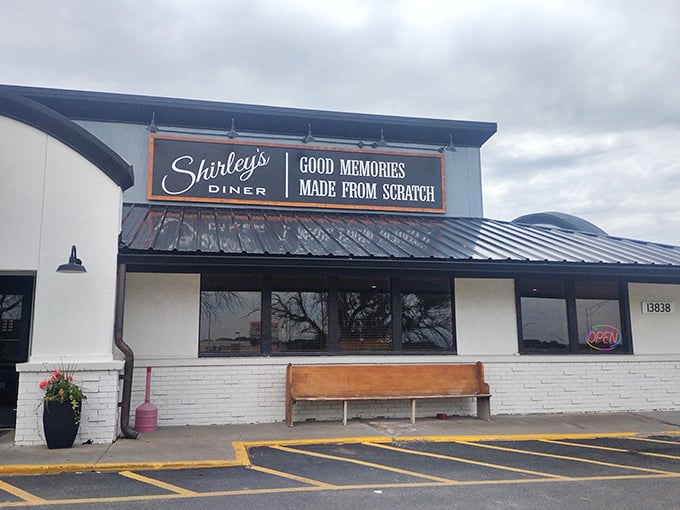 That curved roof and wooden paneling? Pure diner poetry. Shirley's looks like the kind of place where pancakes have been perfected over decades.