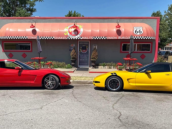 Classic cars and classic burgers &ndash; Sid's red-and-white facade is like a time machine to when diners ruled American highways.