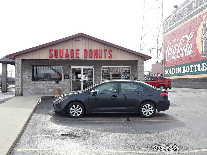 Square Donuts storefront: Geometry never tasted so sweet. The only place where you can literally get a square meal for breakfast.