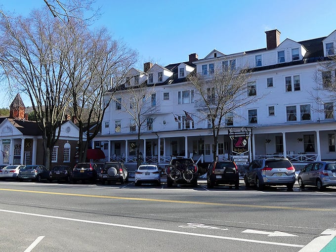 The historic Red Lion Inn stands proudly in Stockbridge, where rocking chairs on the porch practically beg you to sit and stay awhile.