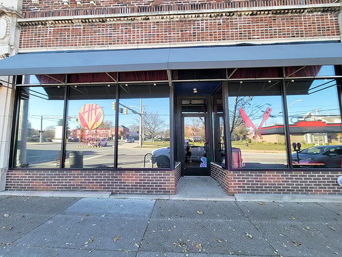 Brick exterior by day, fright fest by night. This corner spot serves up scares with a side of delicious comfort food.