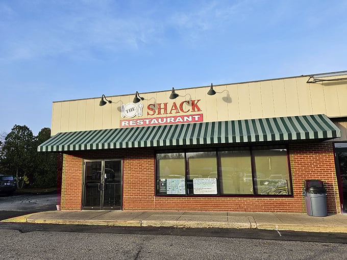 The Shack storefront: "Simple brick exterior, extraordinary breakfast inside. The Shack proves great diners don't need flash&mdash;just fantastic food and coffee."