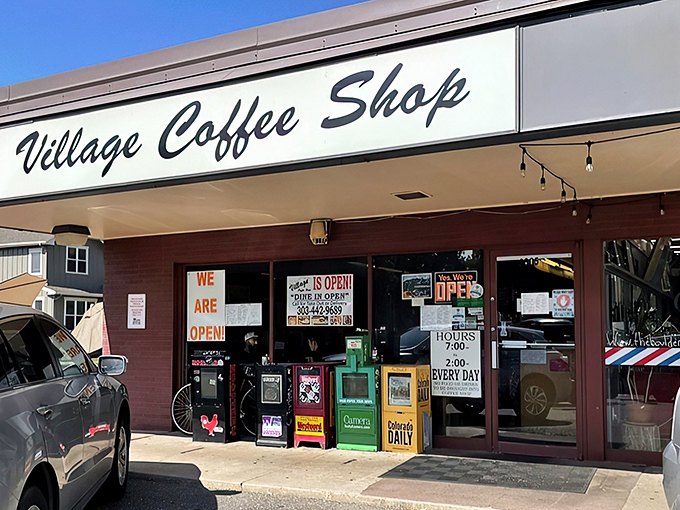 Those "WE ARE OPEN" signs never looked so inviting. Breakfast paradise awaits behind these unassuming doors.