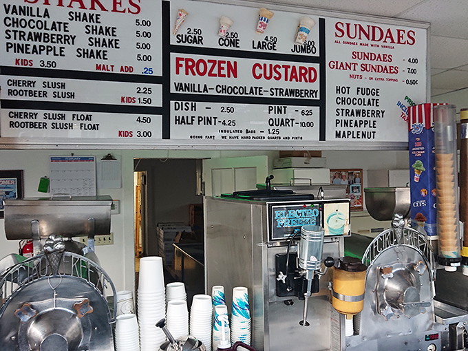 Behind the counter, gleaming machines work their magic. This isn't just equipment&mdash;it's a time machine to when dessert was an event worth waiting for.