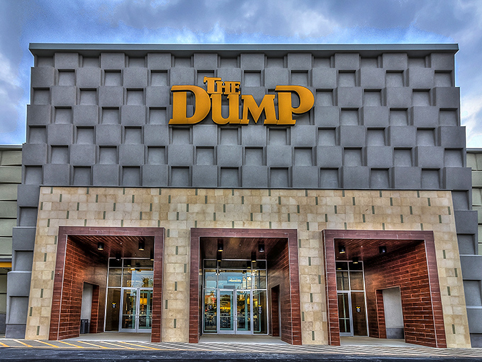 Three welcoming entrances beckon shoppers inside, promising treasures that will transform your living space without transforming your savings account.