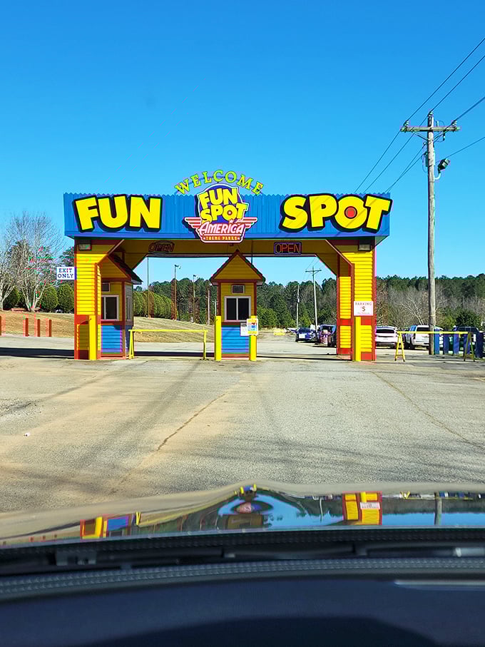 The entrance says it all &ndash; bold, bright, and completely unpretentious. Like a neon welcome mat to your childhood memories, just supersized.