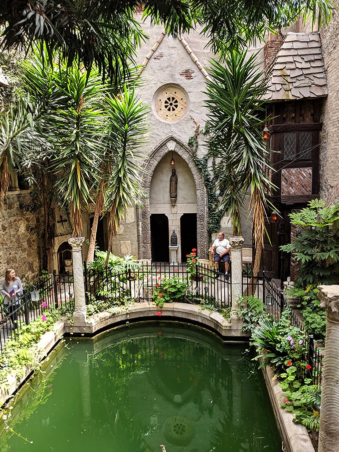 The indoor courtyard's reflecting pool isn't just for show&mdash;it was engineered to enhance the acoustics of Hammond's massive pipe organ. Genius meets whimsy!