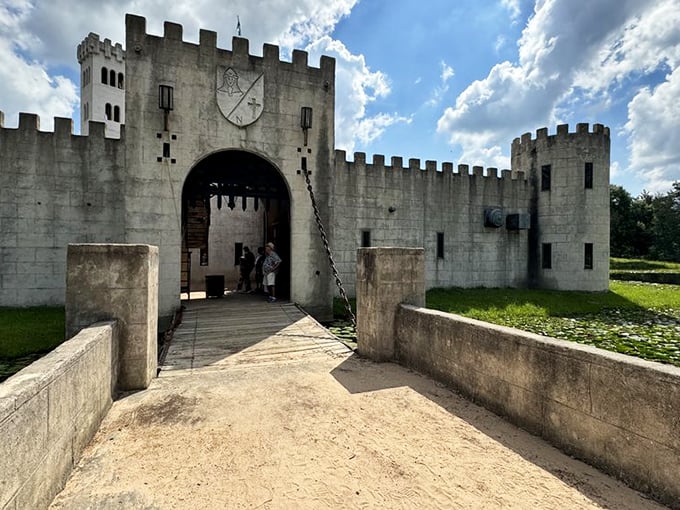 "Halt, who goes there?" The imposing front entrance with working drawbridge makes you half-expect to need a secret password for entry.