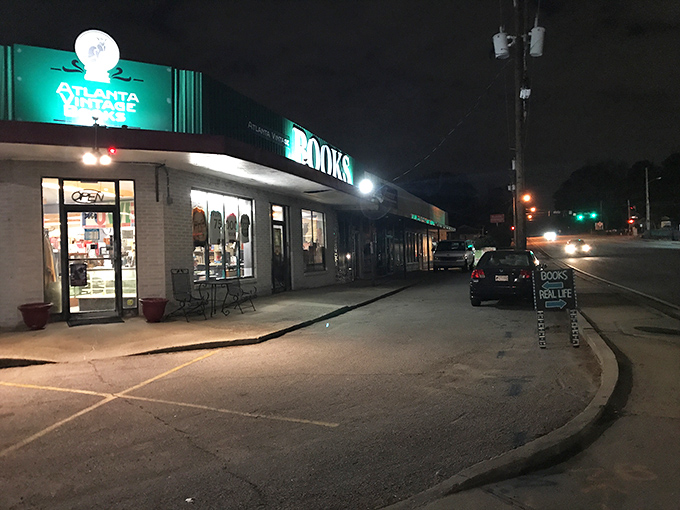As night falls, the bookstore's glow becomes a beacon for literary night owls. Like moths to a bibliophile flame.