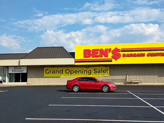 Grand Opening banners still flying high under Kentucky blue skies, promising the thrill of discovery that keeps regulars coming back.