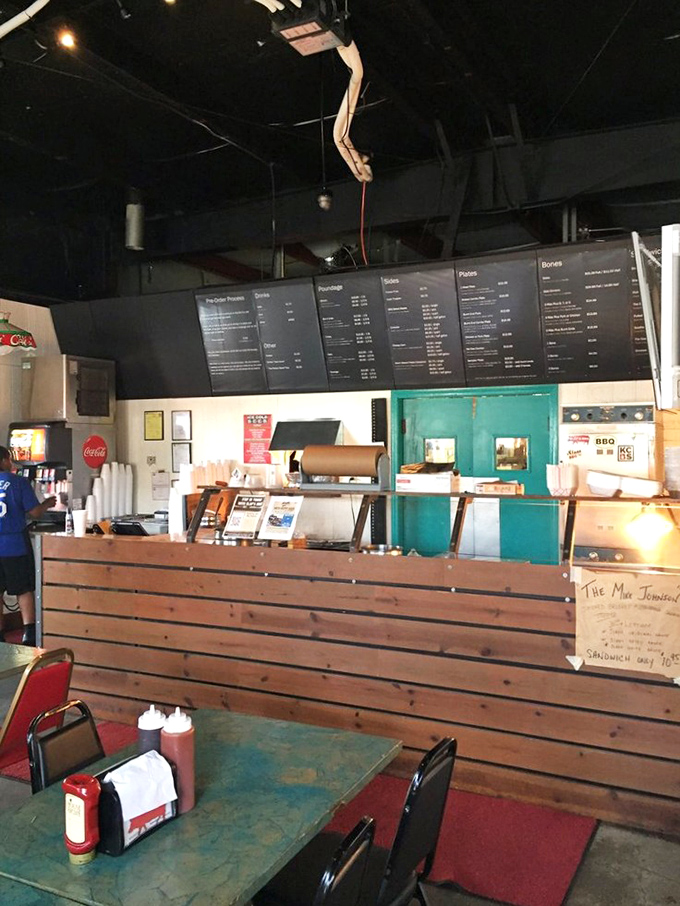 No-frills counter service keeps the focus where it belongs&mdash;on the smoky treasures waiting behind that wooden barrier.