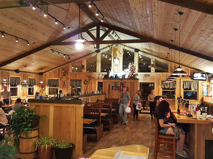 Wooden wonderland meets barbecue paradise. The warm pine interior makes you feel like you've stumbled into a delicious secret the locals have been keeping. 