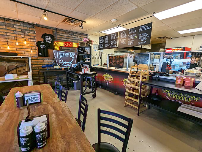 Step inside and the barbecue gospel reveals itself&mdash;chalkboard menus, wooden tables, and that intoxicating aroma that makes vegetarians question their life choices.