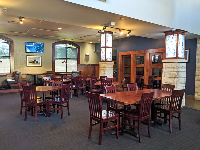 Warm wood tones and comfortable seating create the perfect backdrop for both casual family dinners and "I'm-not-cooking-tonight" weekday escapes.