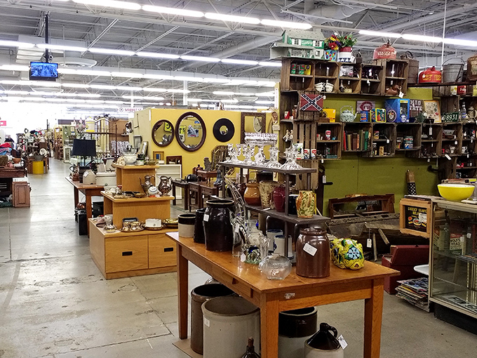 Wooden tables laden with vintage finds stretch as far as the eye can see. Each booth is its own mini museum where touching the exhibits isn't just allowed&mdash;it's encouraged.